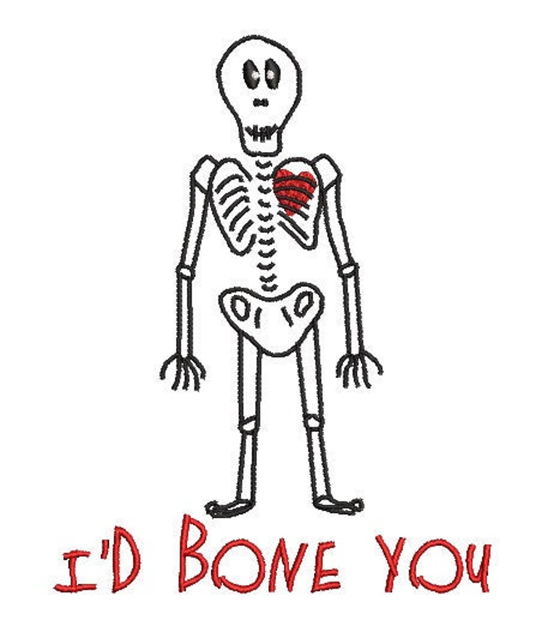 I'd Bone You Machine Embroidery Design 5x7 - Etsy