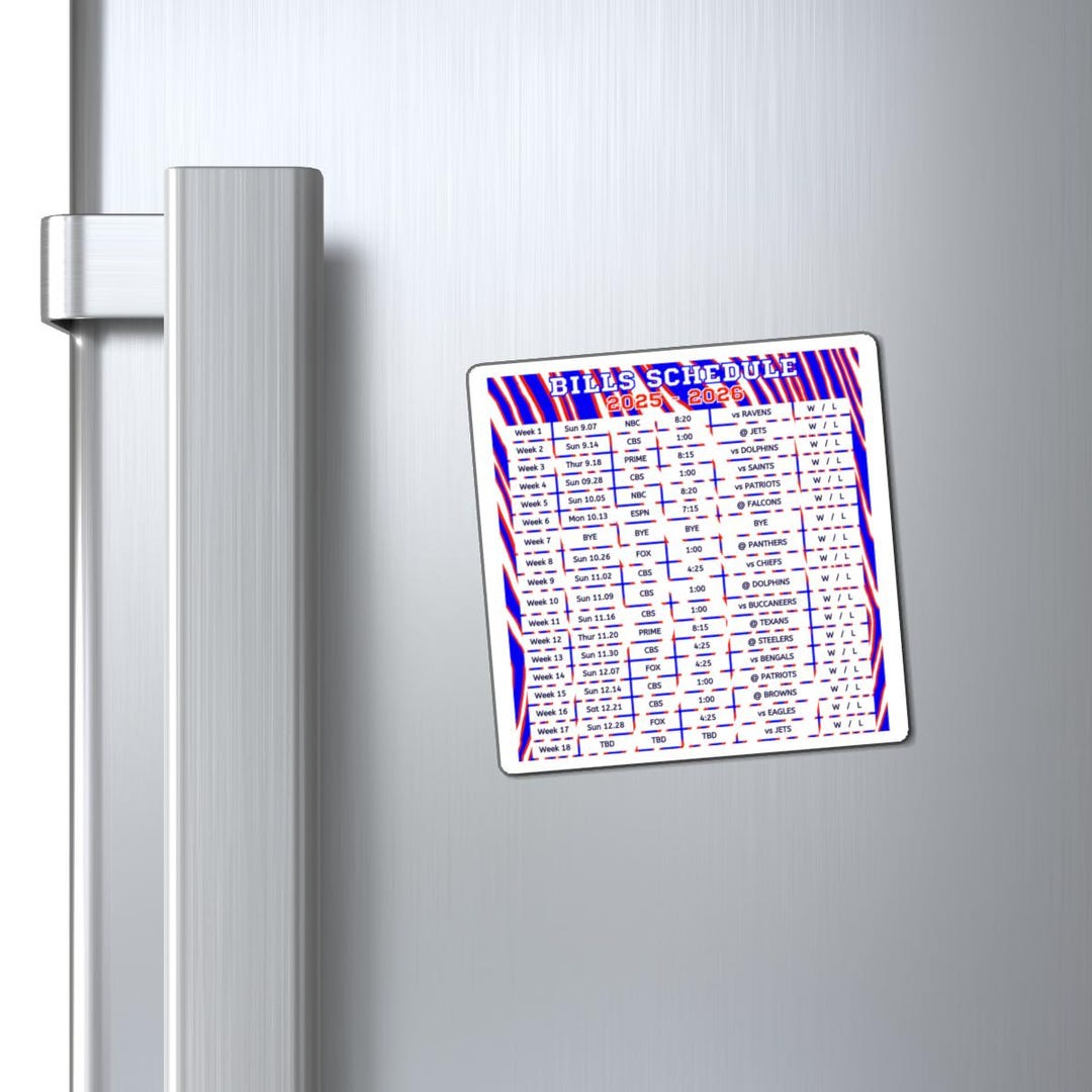Buffalo Football Schedule Magnets, Team Schedule Fridge Magnet, Sports ...