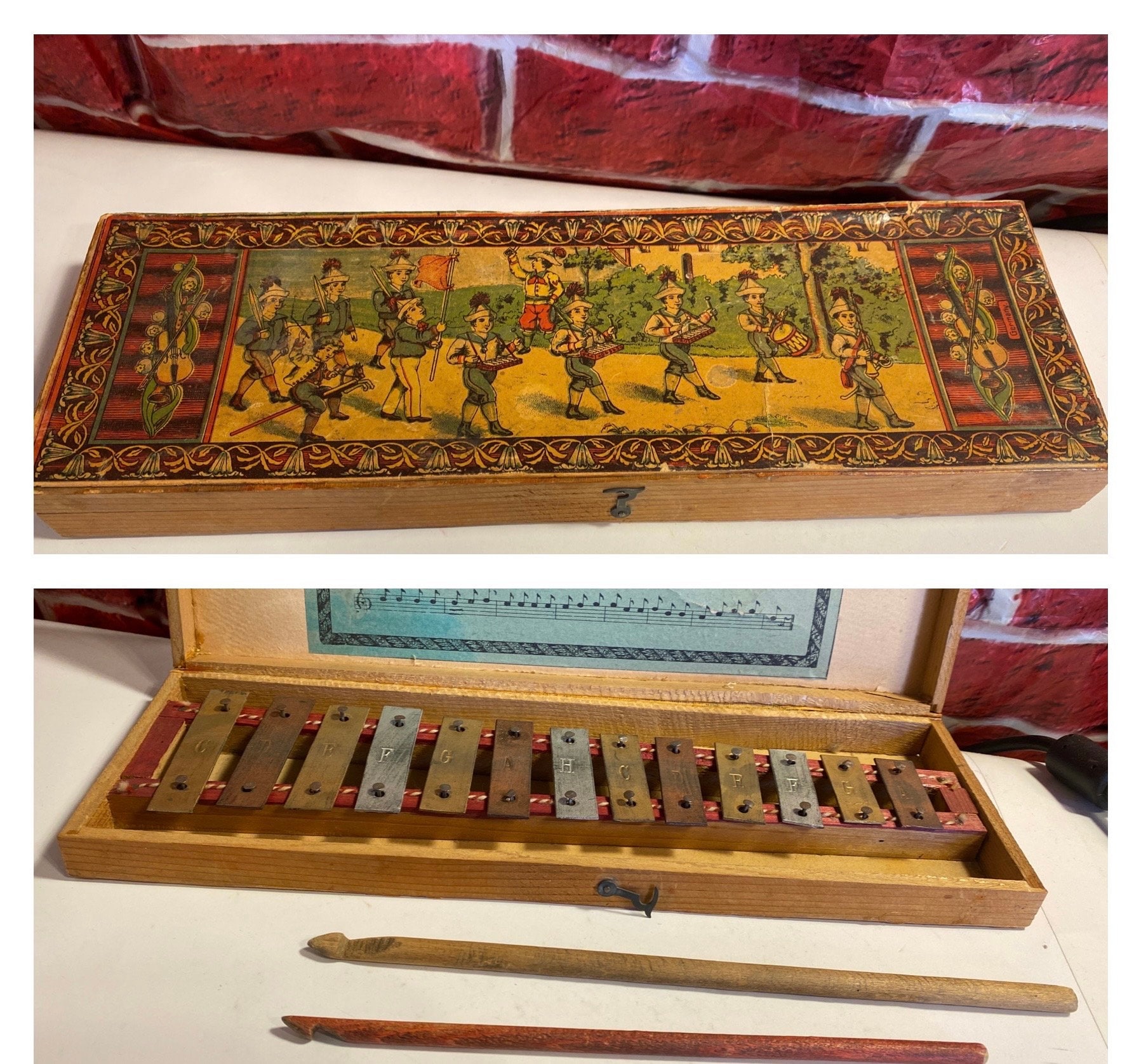 Antique Xylophone With Sticks Vintage Xylophone Made in Germany Rare ...