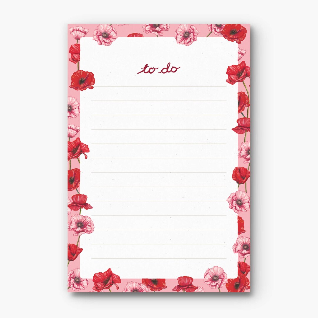 Love in Full Bloom Poppy Notepad - Etsy