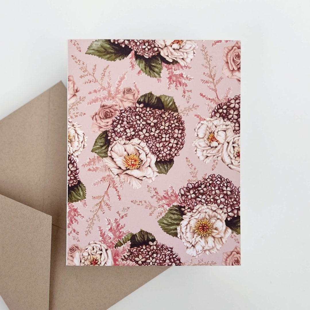 Summer in Cape Cod Blush Rose Greeting Card - Etsy