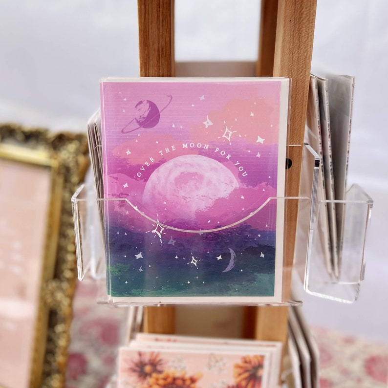Planet Party Over the Moon Greeting Card - Etsy