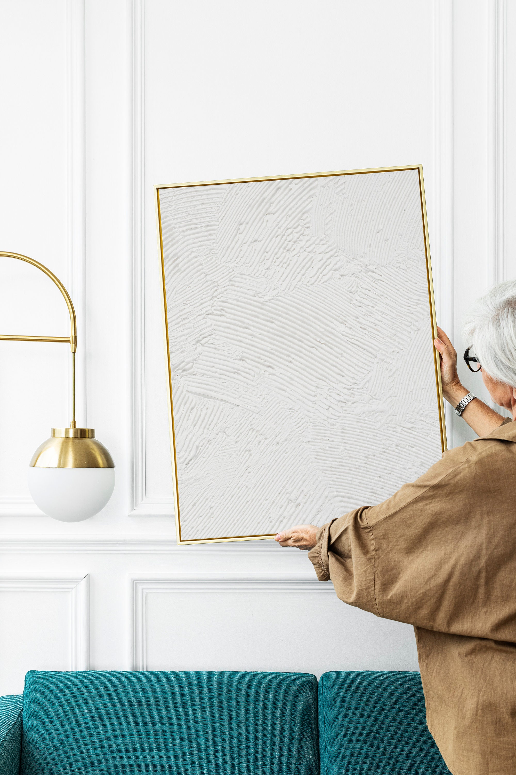 Printable Putty Texture Imitating Wall Art, Mid Century Abstract White ...