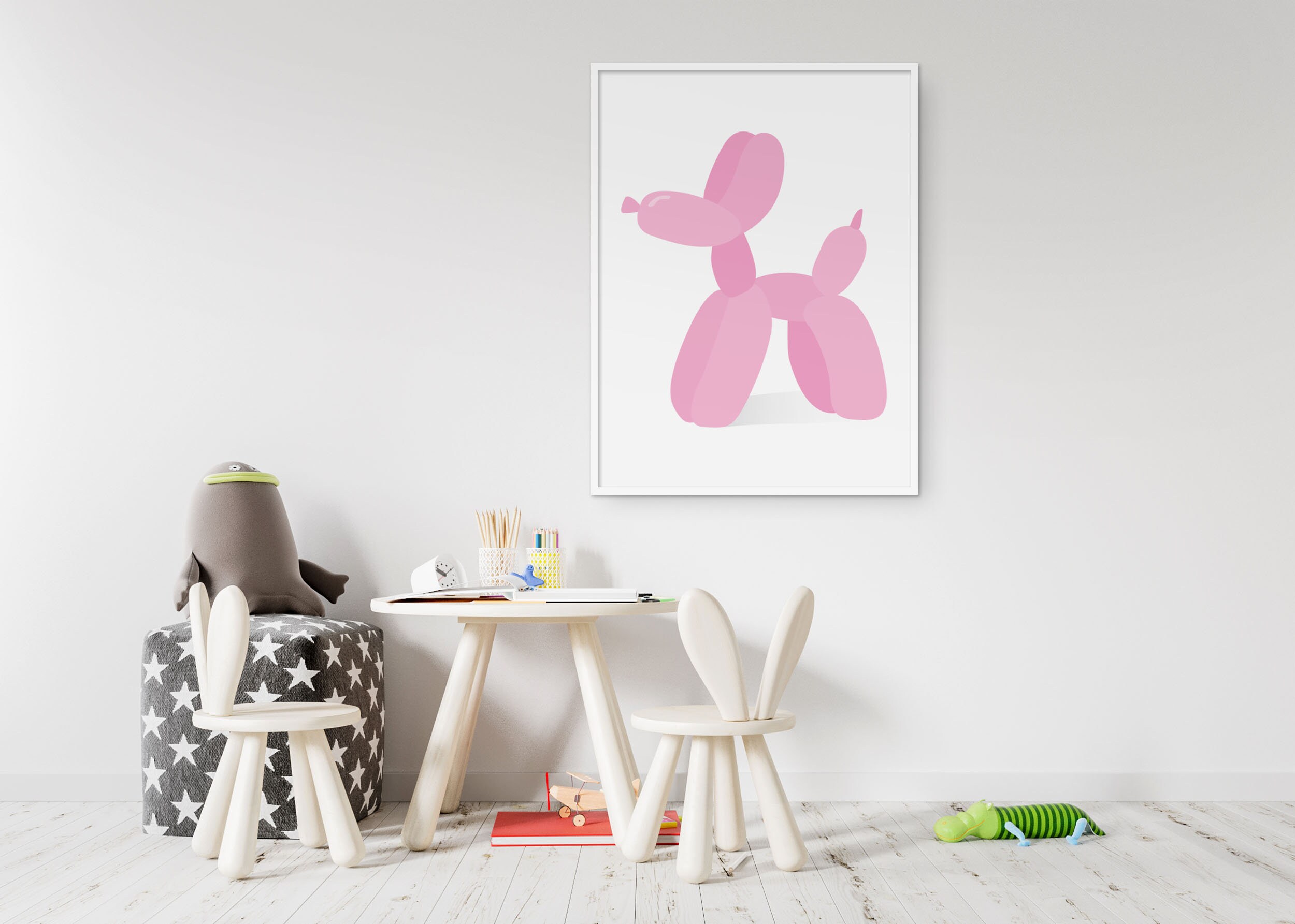 Dog Balloon Printable, Five Colors Dog Printable, Small Dog Print, Dog ...