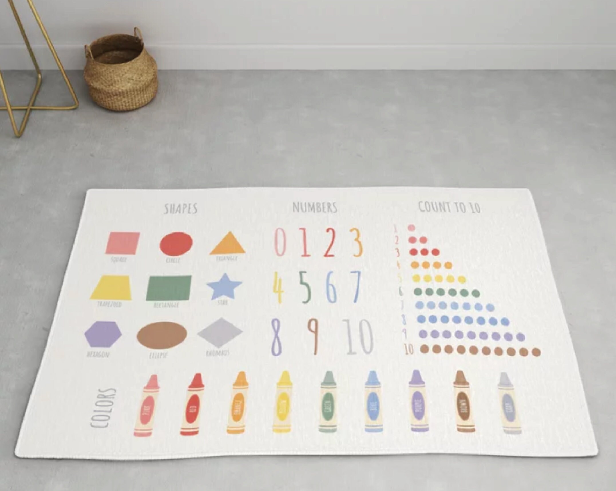 Montessori Rug Montessori Décor Educational Playmat - Etsy