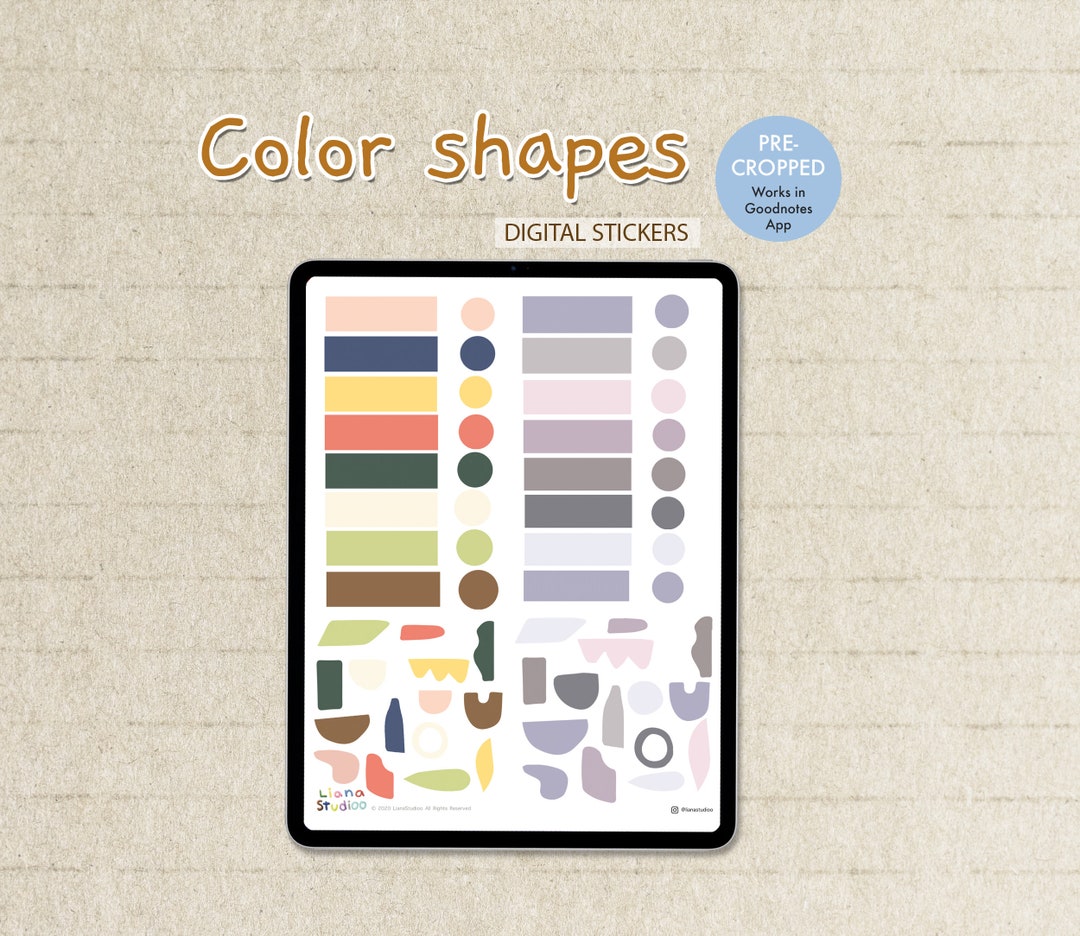 Digital Stickers | Color Palette, Shape Stickers | Diary, Scrapbook ...