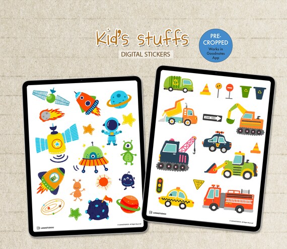 Kid's Stuffs Stickers Spaceship Cars Planner Stickers - Etsy