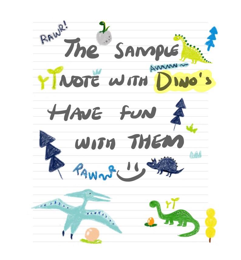 Dinosaur Stickers | Dinosaur Art | Animal Crayon | Goodnotes Stickers ...