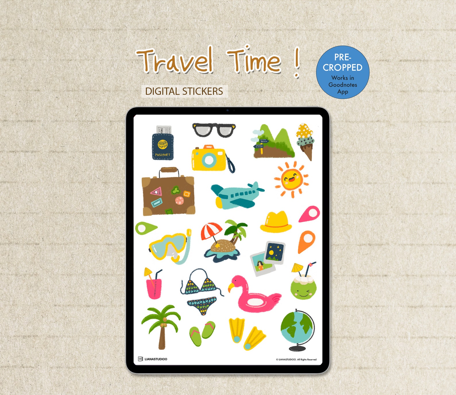 Travel Stickers | Vacation Stickers | Digital Stickers | Goodnotes ...