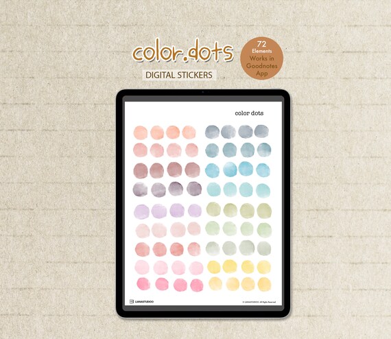 Color Dots Stickers Planner Sticker Digital Sticker - Etsy