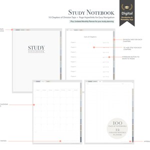 Study Notebook | Digital Notebook | UNDATED Planner | 2022 Planner ...