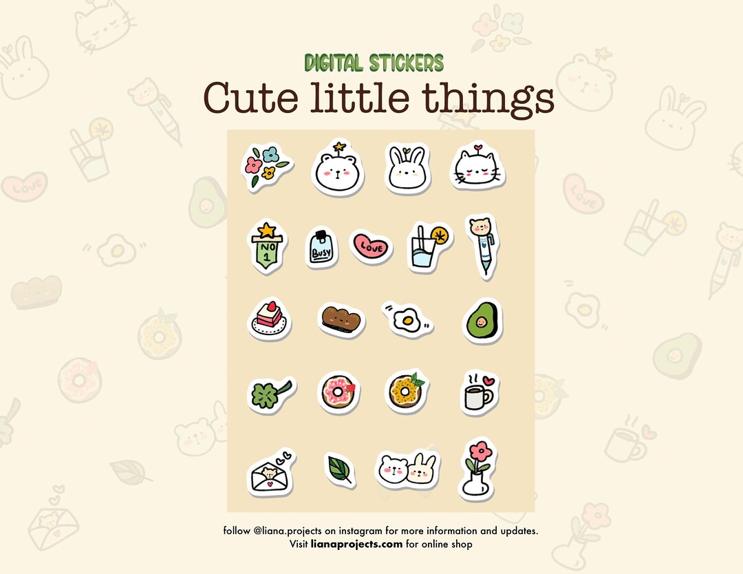 Cute Little Things Digital Sticker | Digital Stickers | Goodnotes ...