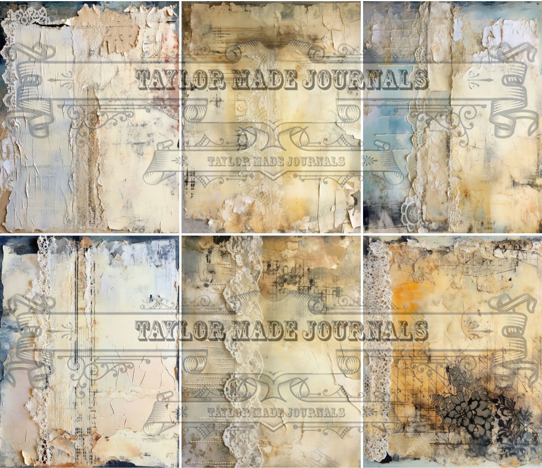 Tattered Remnants - 41 Full Size Pages, Lace Digital,junk Journal Kit ...