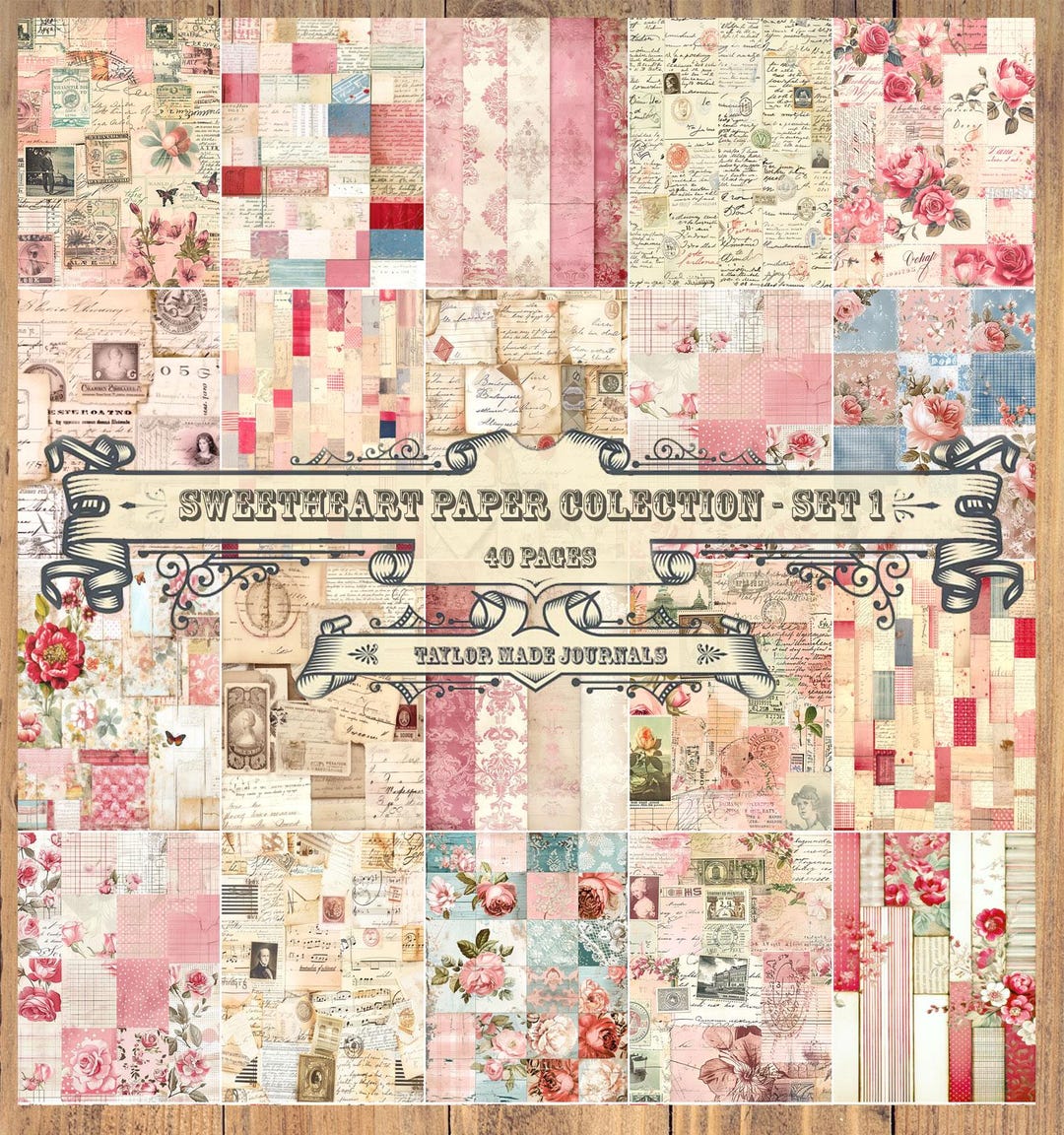 Sweetheart Papers Collection, Set 1 - 40 Pages, Journal Papers ,junk ...