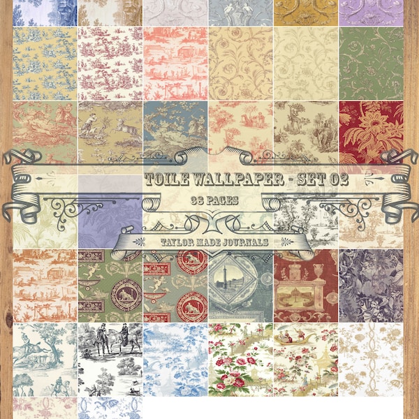 French Toile Paper - Etsy