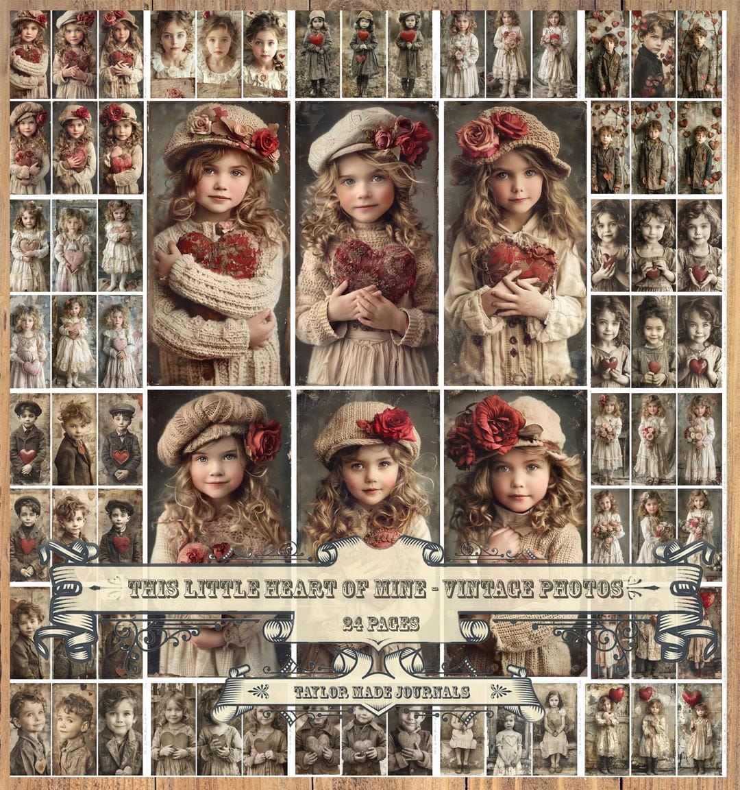 This Little Heart of Mine, Journal Kit -24 Page, 100+ Images, Vintage ...