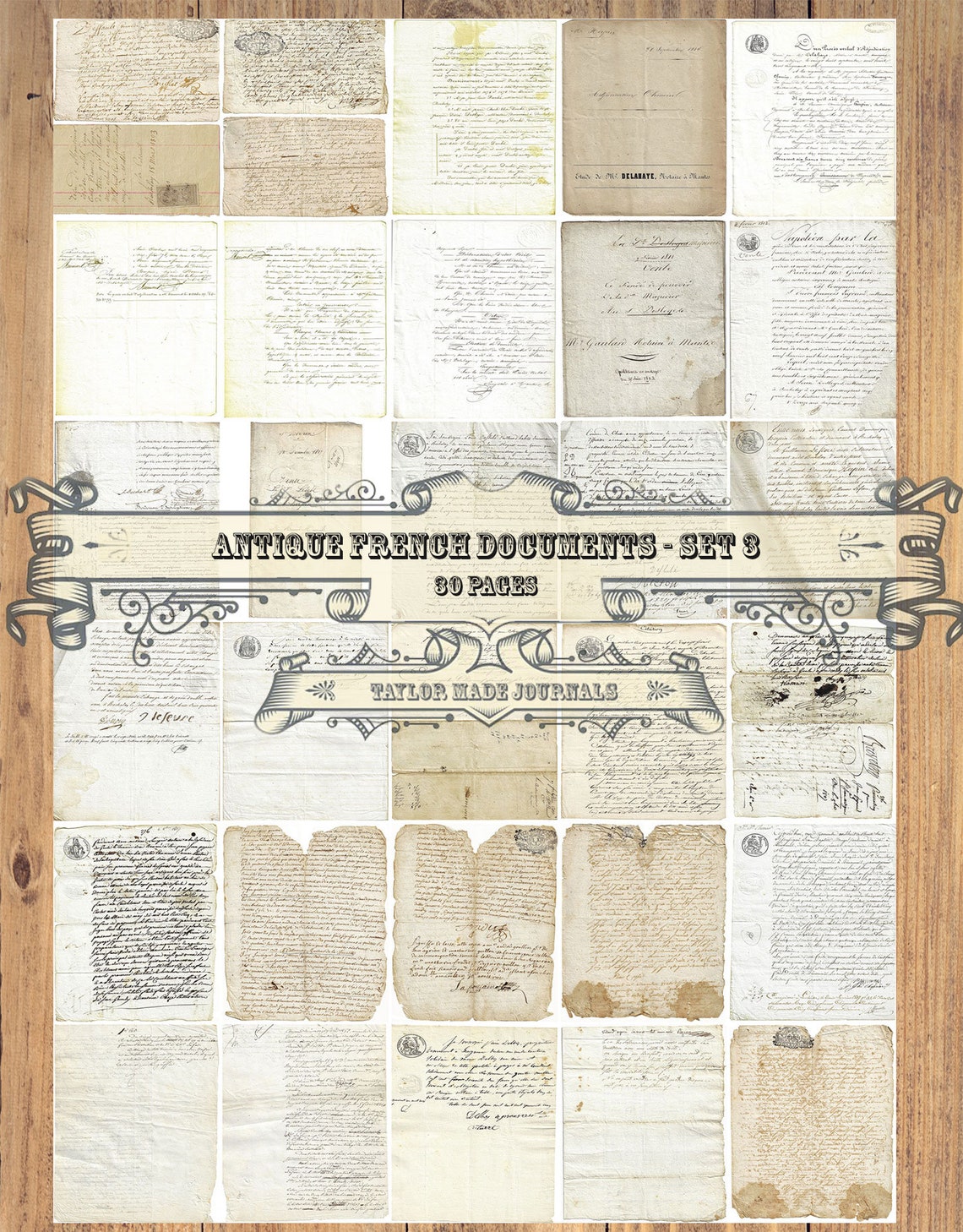 French Documents Junk Journal Kit Set 3 30 Page French - Etsy