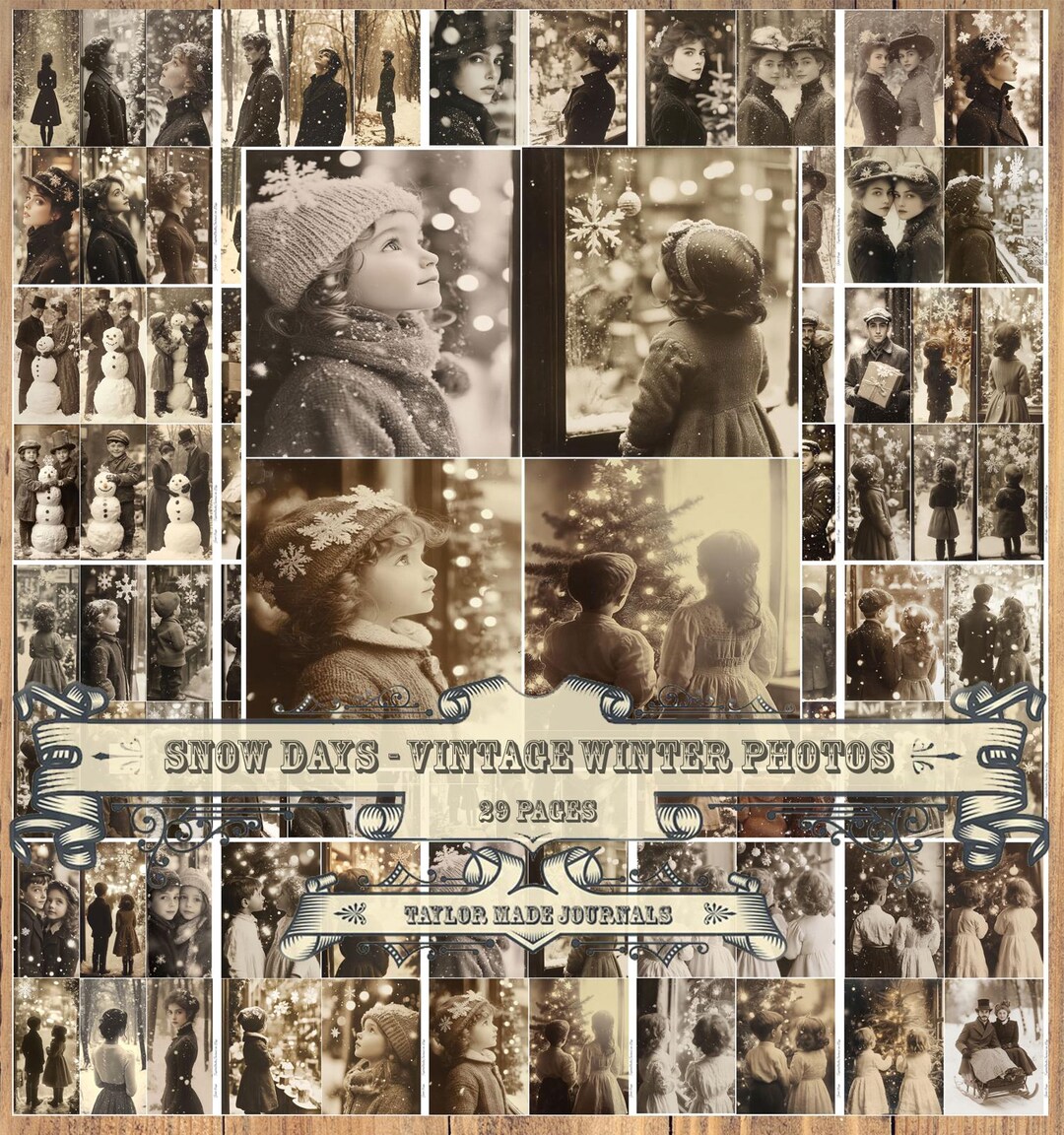 Snow Days,journal Kit - 29 Page,100+ Images, Vintage Winter Photos ...