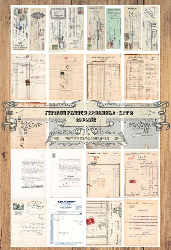 Junk Journal Ephemera DIGITAL DOWNLOAD Scrapbooking 2 Pages of ...
