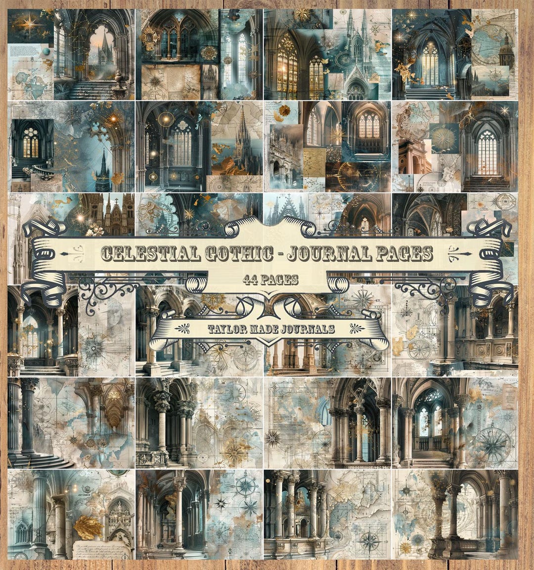 Celestial Gothic, Junk Journal Kit - 44 Page, Gothic Journal Kit ...