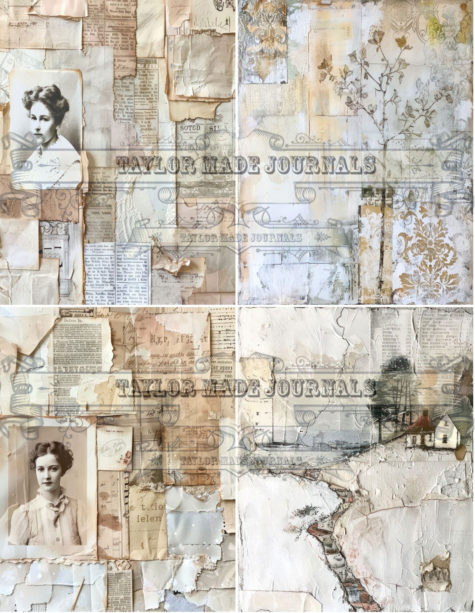 Faded Memories , Junk Journal Kit, 25 Pages, Shabby Chic Papers,collage ...