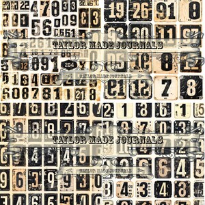 Industrial Numbers, Junk Journal Kit, Set 1-26 Pages, Junk Journal ...