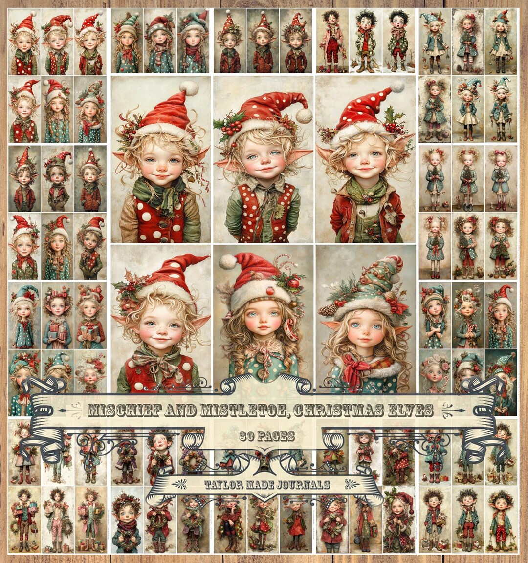 Mischief & Mistletoe, Christmas Elves -30 Page, 100+images, Christmas ...