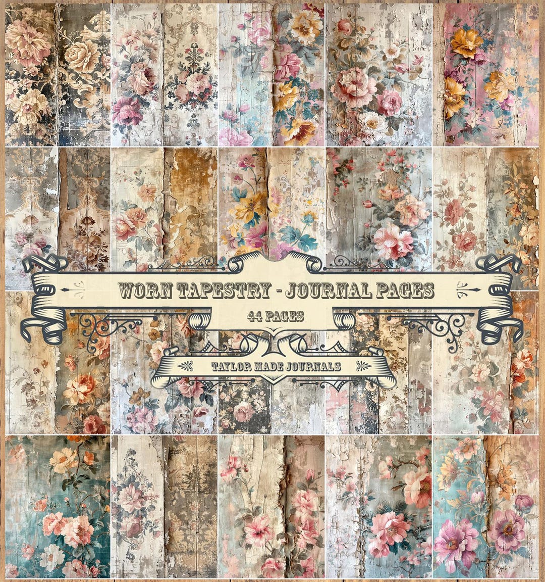 Worn Tapestry - 44 Page, Grungy Digital Kit, Junk Journal Kit ...