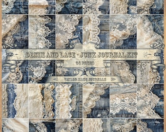 Rustic Lace Papers, 34 Full Size Pages, Digital, Junk Journal Kit ...