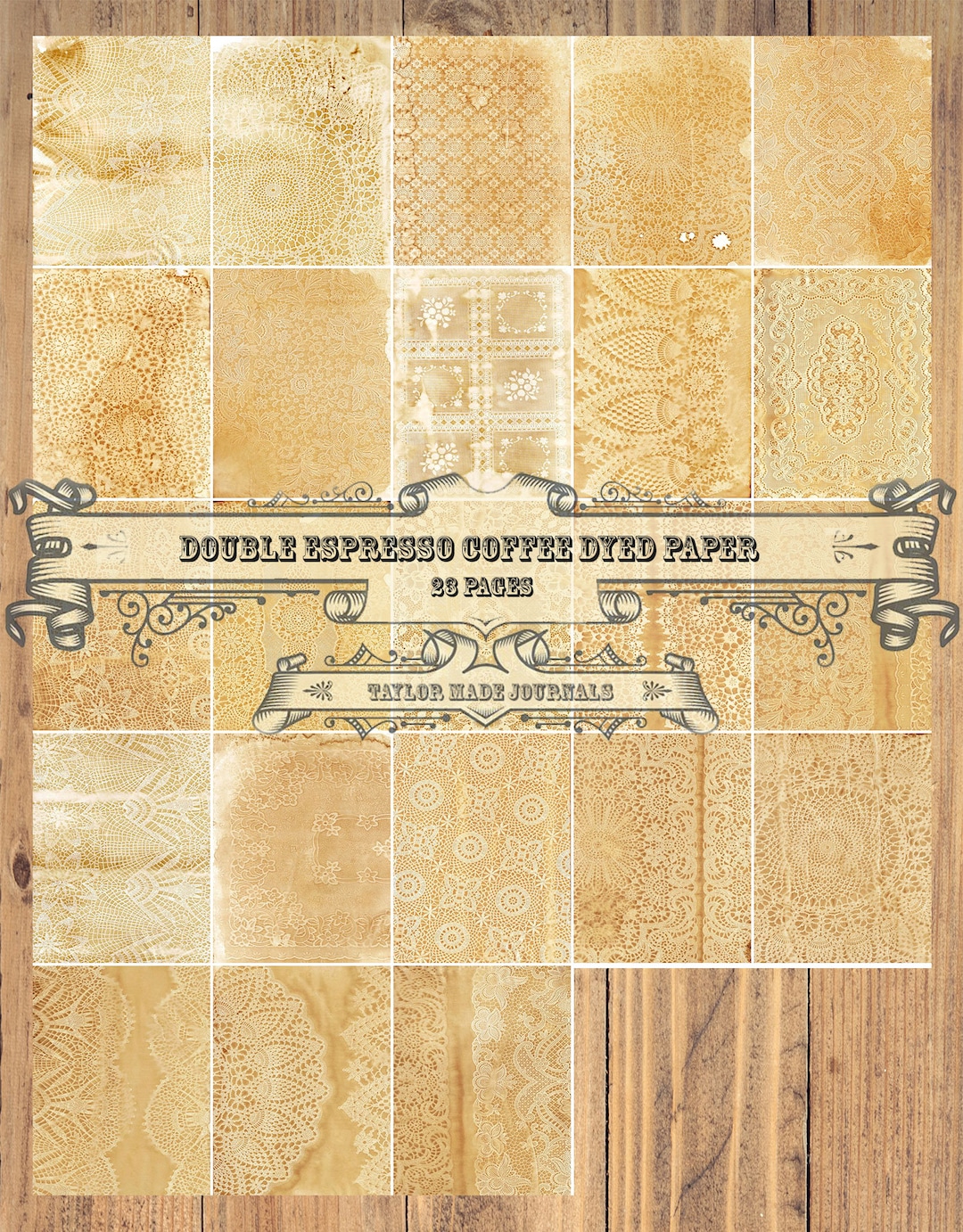 Double Espresso Coffee Dyed Paper - 23 Page, Junk Journal Kit, Coffee ...