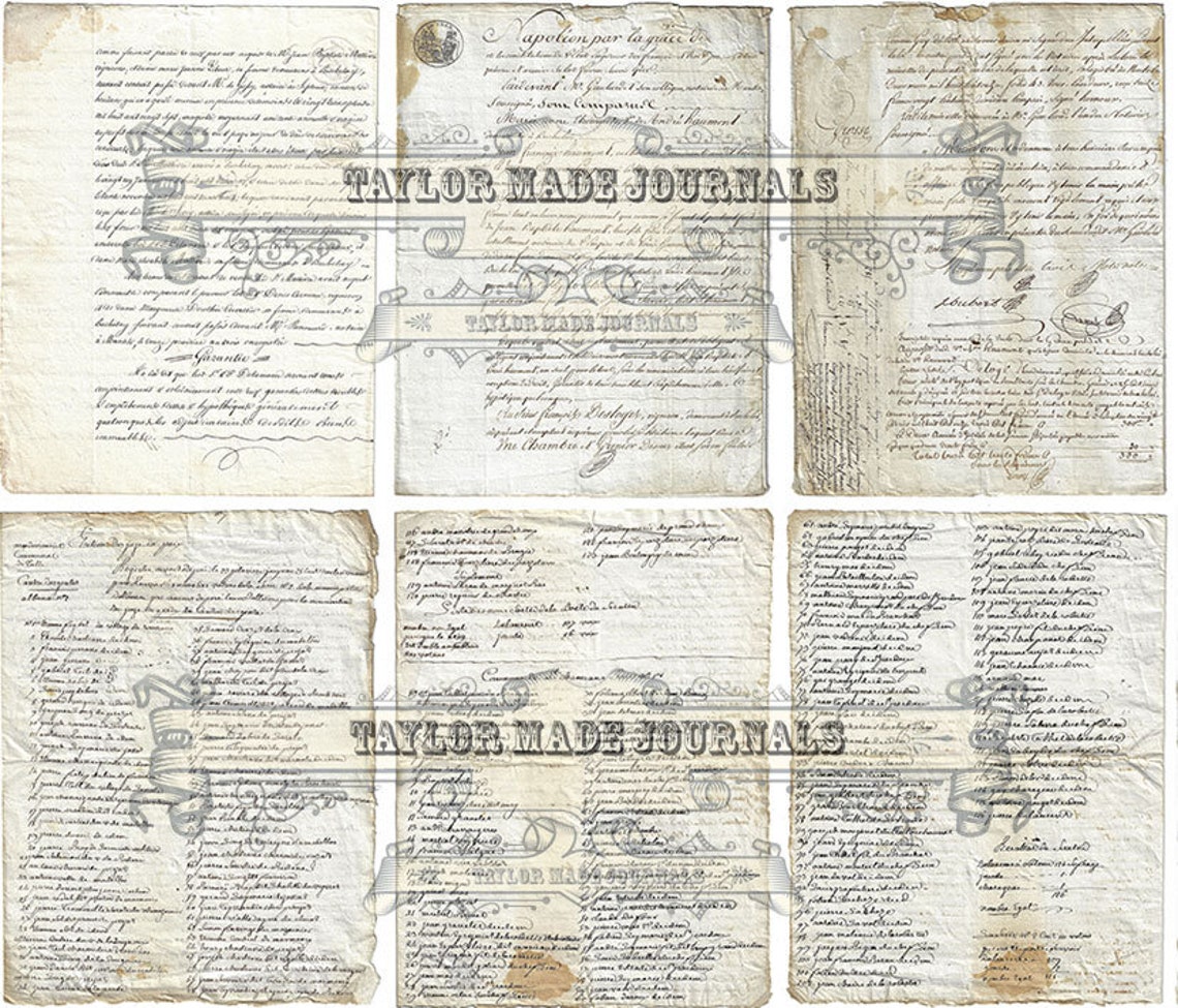 French Documents Junk Journal Printable SET 1 27 Page - Etsy