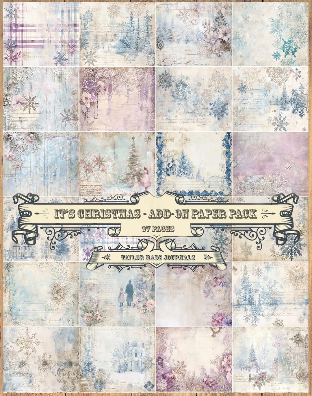 It's Christmas Add-on Paper Pack, Christmas Themed Junk Journal Kit ...