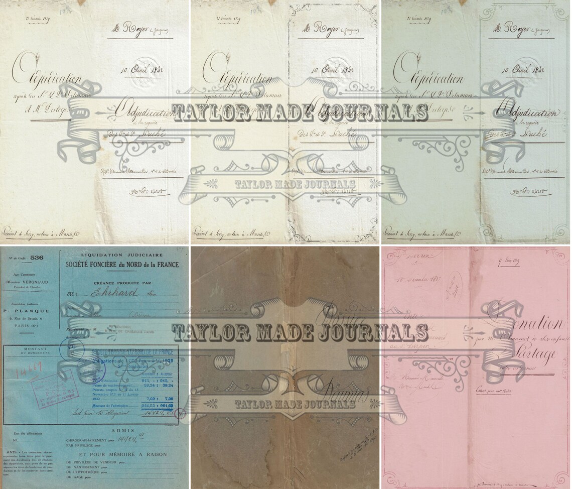 French Document Covers Junk Journal Kit 30 Pages French - Etsy