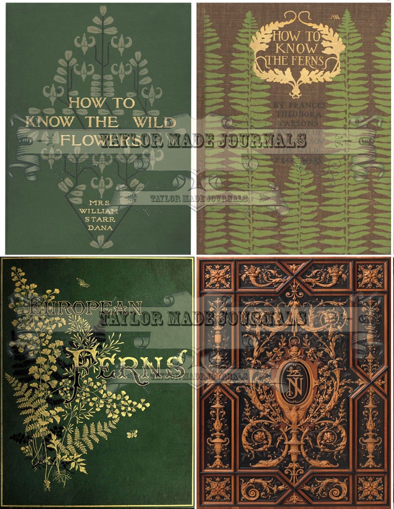 Antique Book Covers SET 1 - 42 Pages, Digital, Junk Journal Kit ...