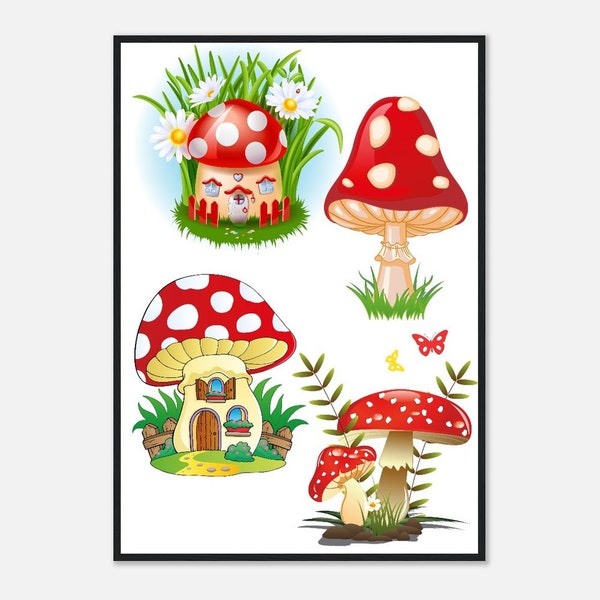Mushroom Poster - Etsy