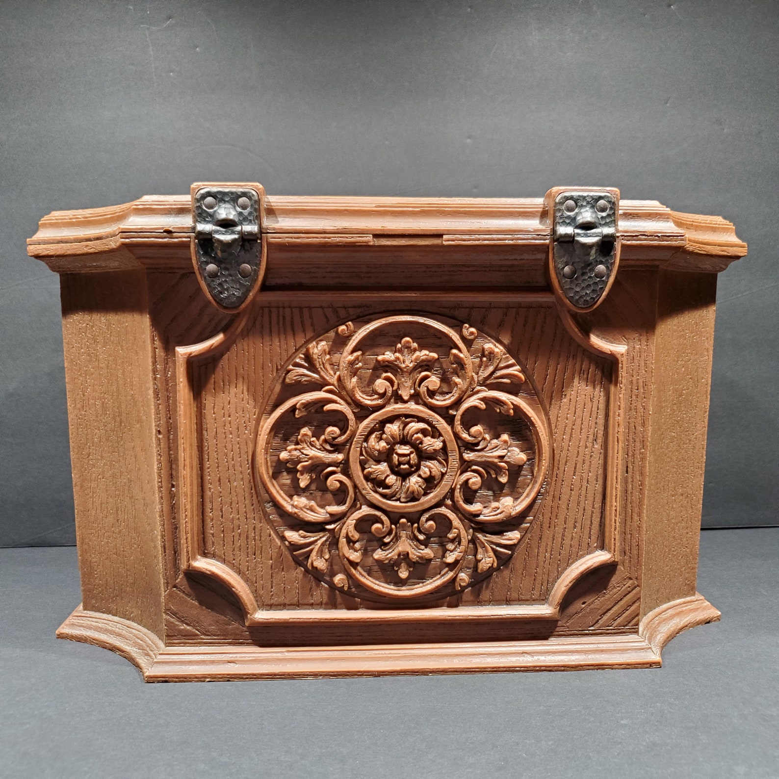 Vintage 1970s Max Klein Sewing Box With Insert Faux Wood Brown Plastic ...