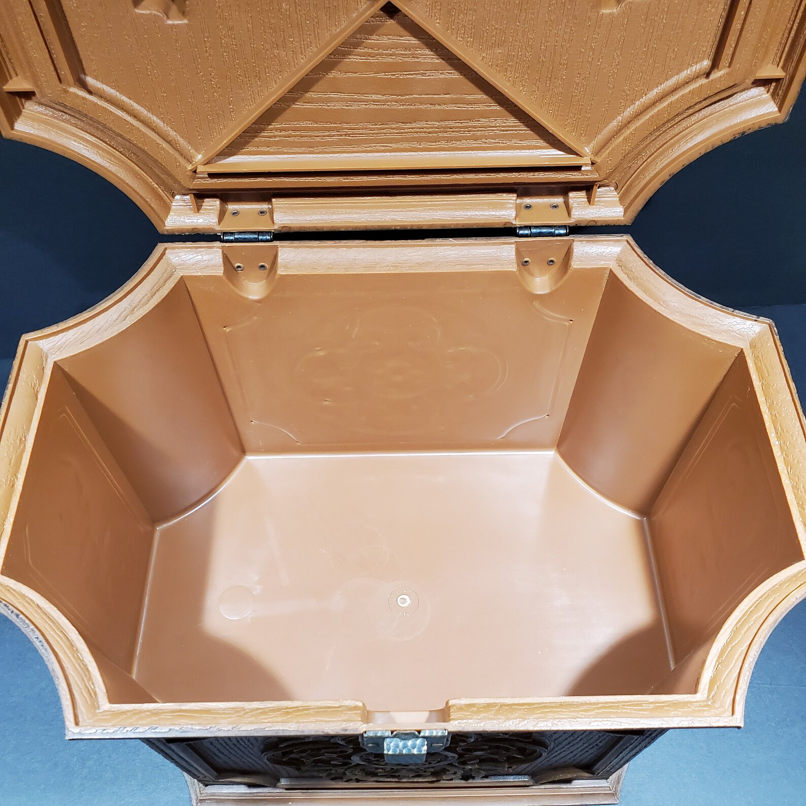 Vintage 1970s Max Klein Sewing Box With Insert Faux Wood Brown Plastic ...