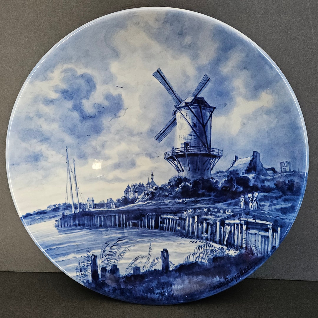 Vintage 1959 Royal Delft Plate 11.75" De Porceleyne Fles Crazing - Etsy