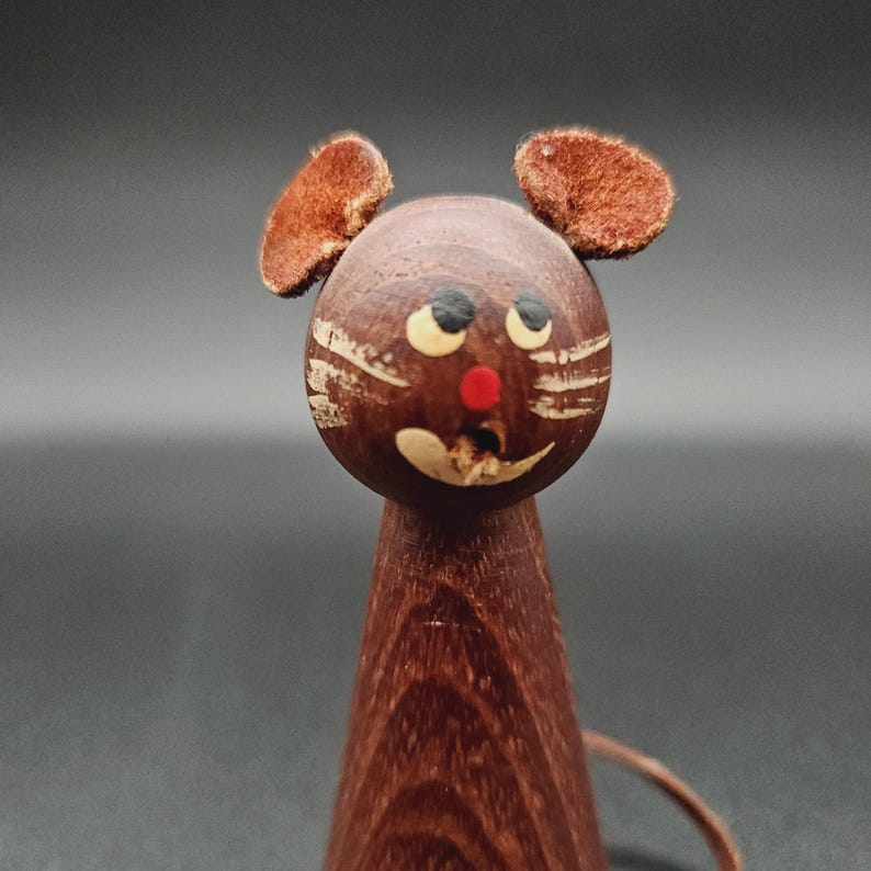 Vintage Mid Century Danish Teak Mouse Figure Denmark Wood Cat - Etsy