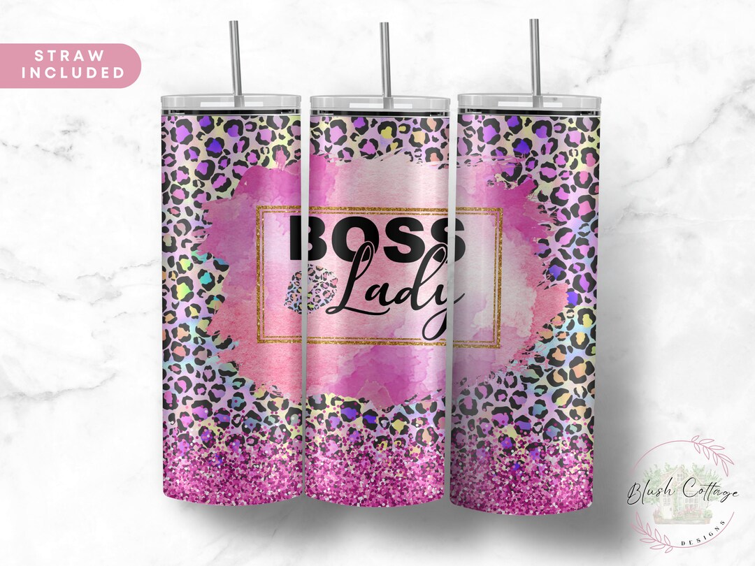 Boss Lady Tumbler, Girl Boss Tumbler, Pink Leopard Tumble, Boss Lady ...