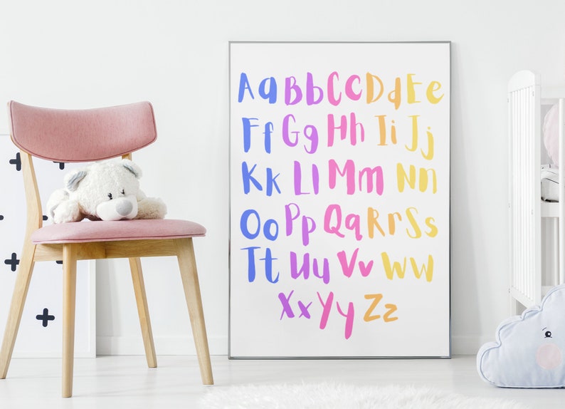 DIGITAL DOWNLOAD Sunset Gradient Alphabet Nursery Decor Kids Room ...