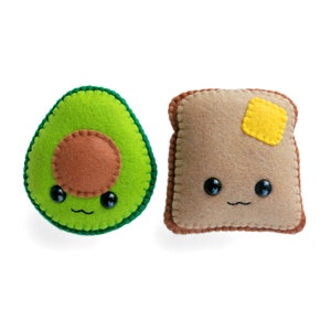 Kawaii Plush Avocado Toast Set Plush Food Plushies Cute Gifts Gifts for Friends Felt Food Birthday Gifts Etsy Canada