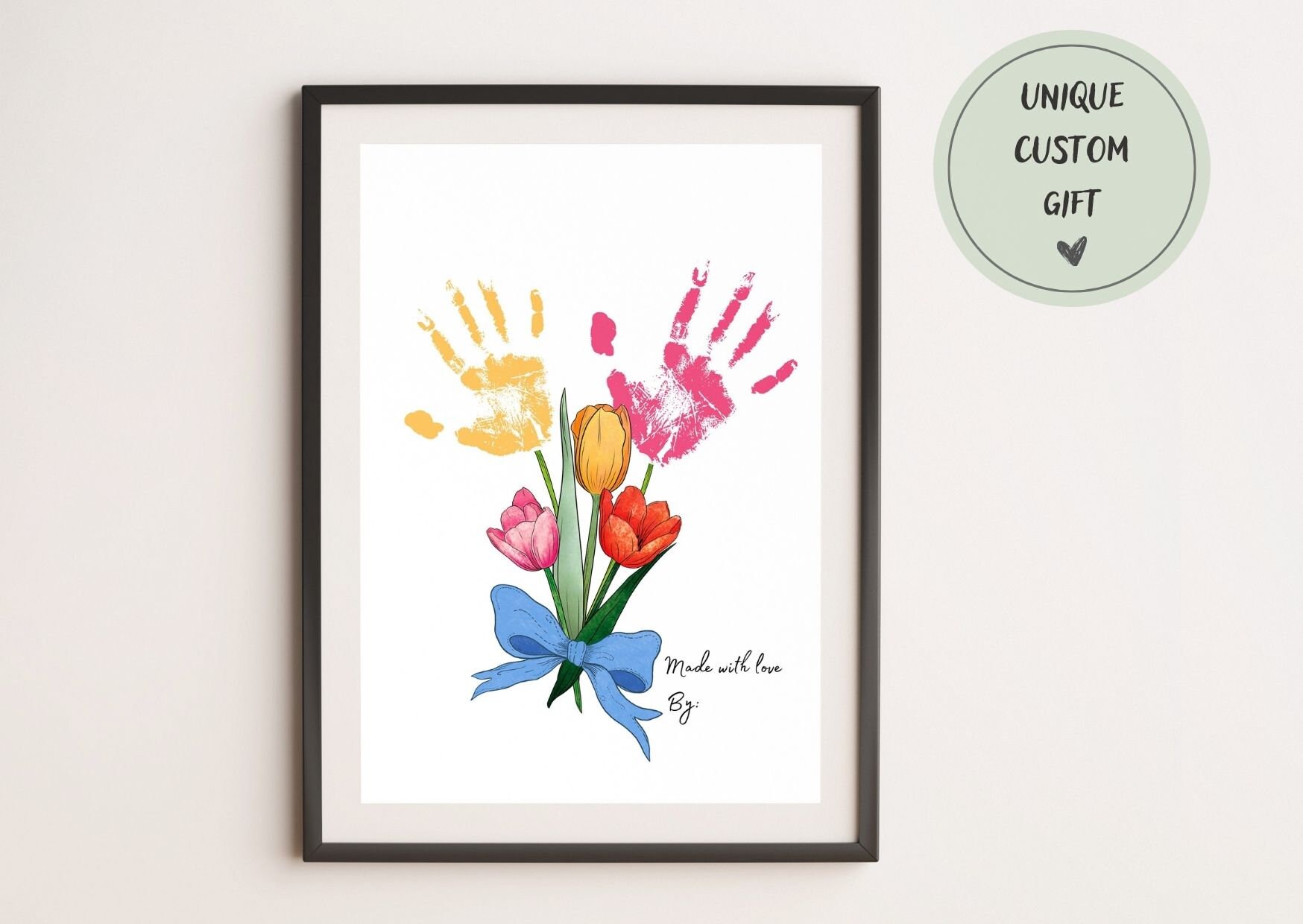Handprint Art Printable, Handprint Craft Art for Mom, Love Keepsake ...