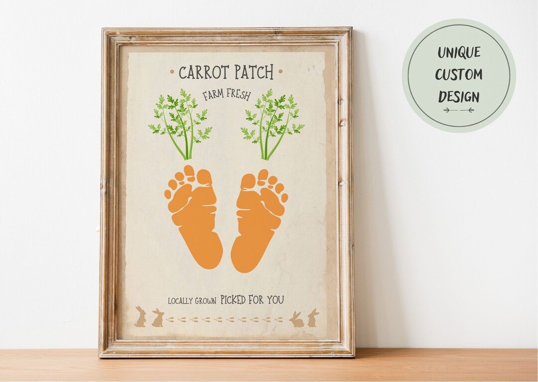 Farm Sign Carrot Patch, DIY Baby Keepsake Craft, Footprint Art ...