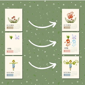 Handprint Calendar 2025 Printable, Handprint Calendar for 2 Kids, Craft ...