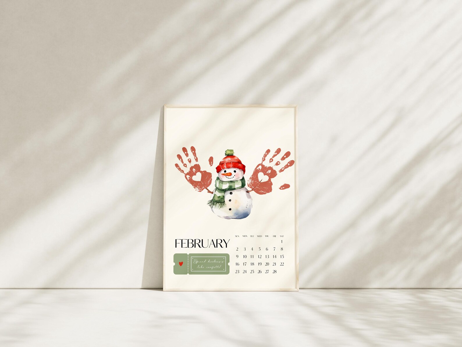 Handprint Calendar 2025 Printable, Handprint Calendar for 2 Kids, Craft ...