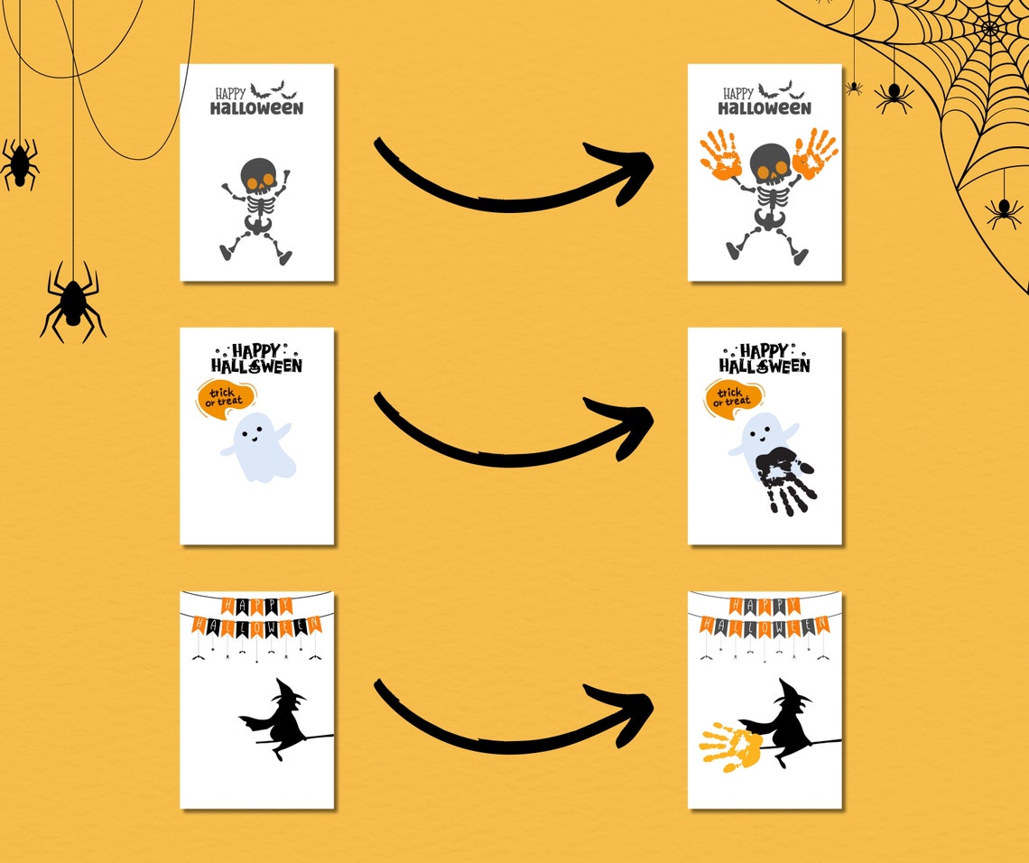 Halloween Handprint Craft Bundle, Halloween Handprint Art Printable ...