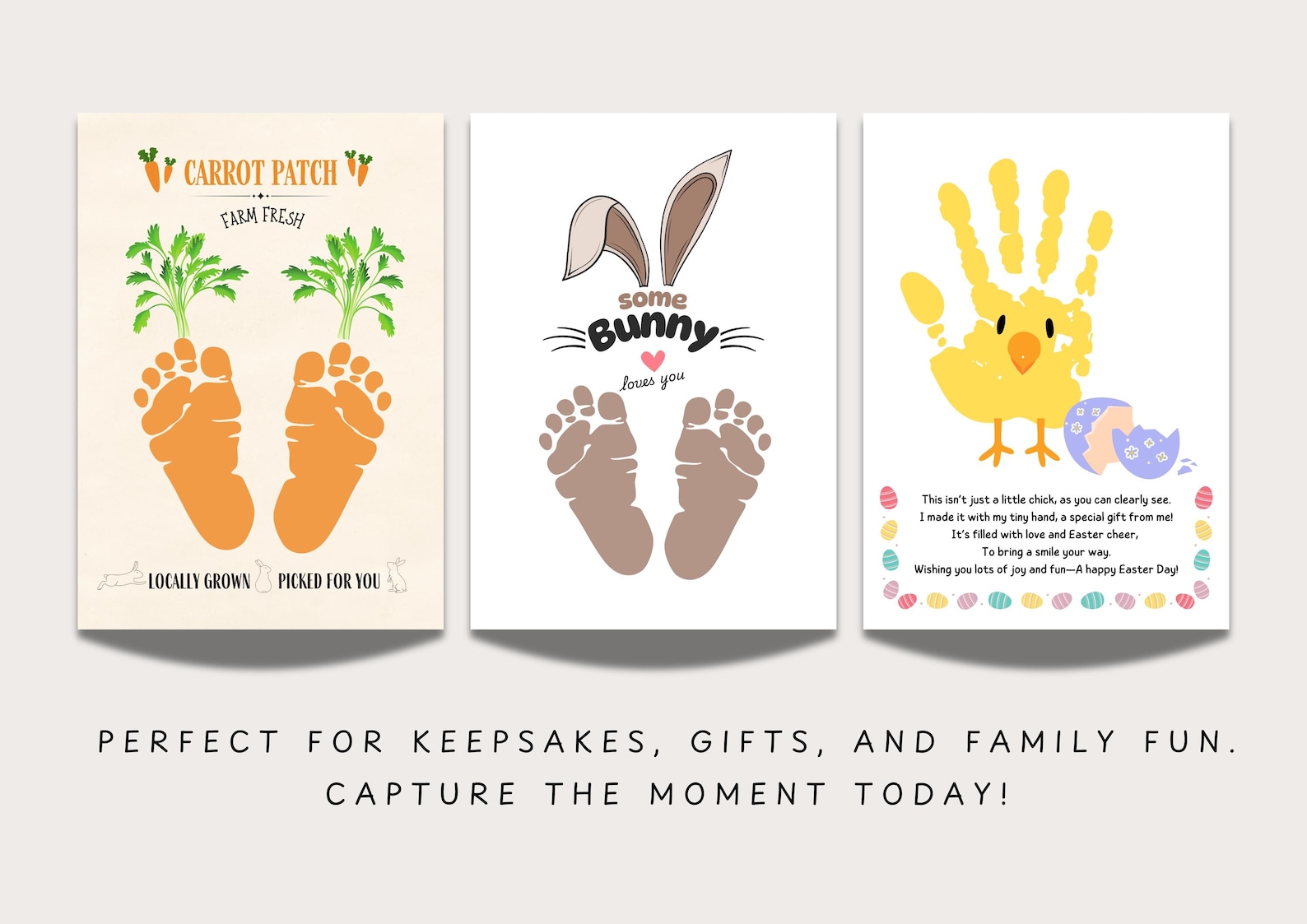 Easter Handprint Footprint Art Craft Bundle, Easter Craft for Kids Baby ...