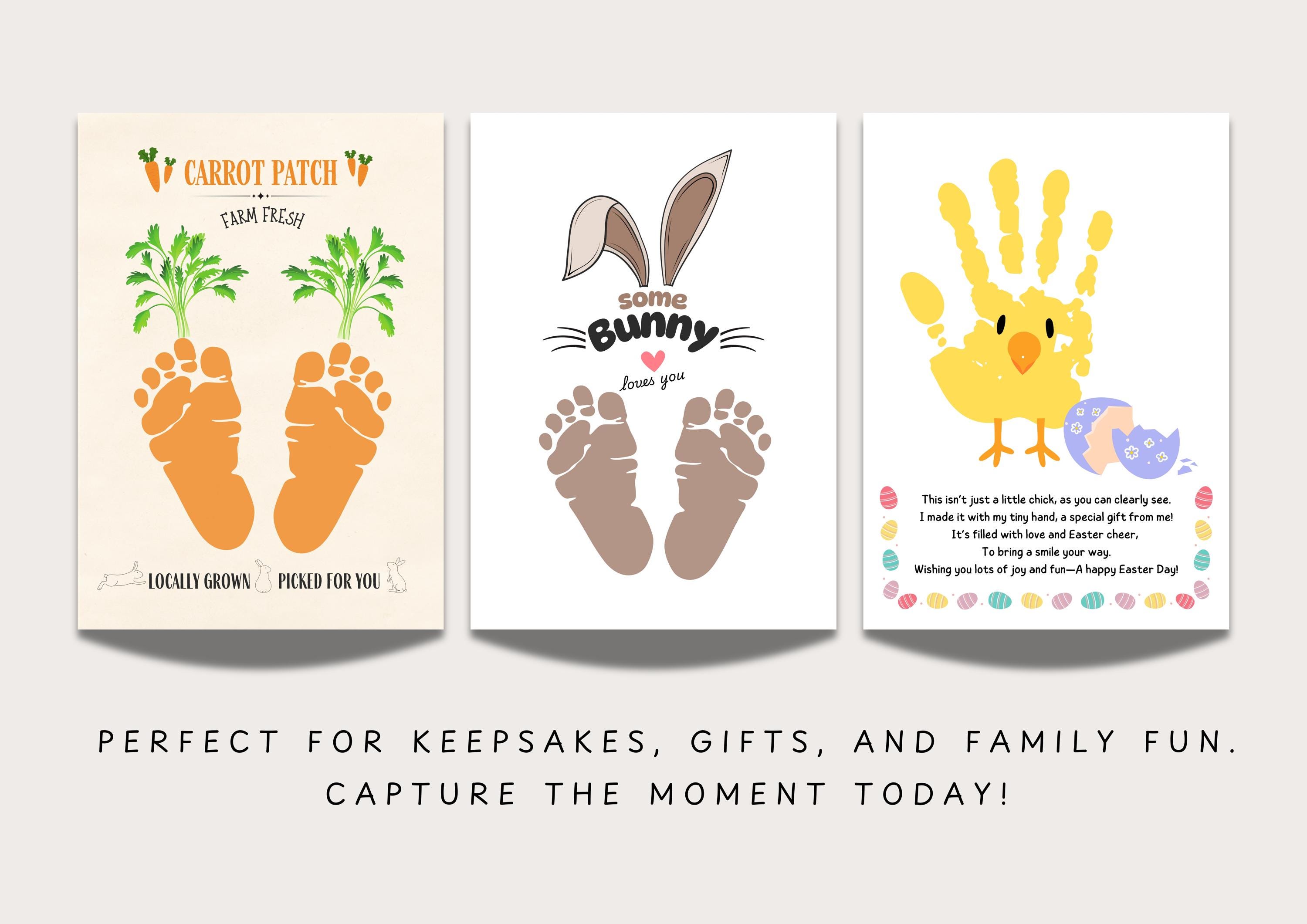 Easter Handprint Footprint Art Craft Bundle, Easter Craft for Kids Baby ...