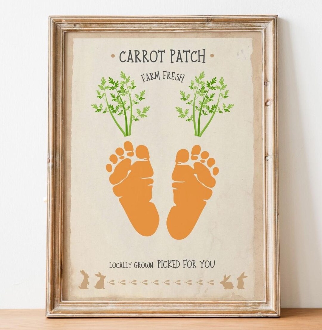 Farm Sign Carrot Patch, DIY Baby Keepsake Craft, Footprint Art ...